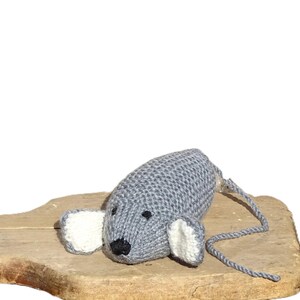 Wool Mouse, Hand Knitted Mouse, Small Toy, Stuffed Animal, Gray Toy ...