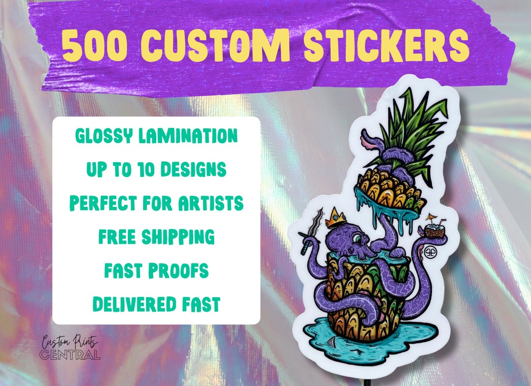 500 Custom Laminated Vinyl Stickers Die Cut Stickers Cut to - Etsy
