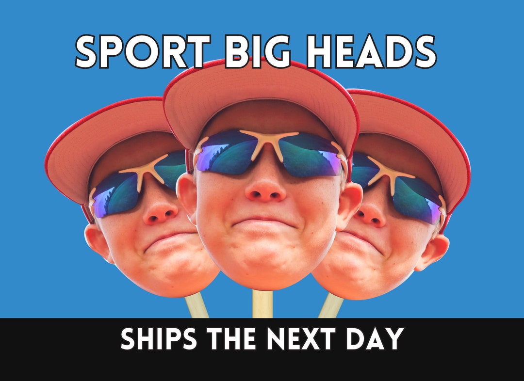 Sports Team Big Heads on a Stick for Baseball, Basketball, Football, Fat Head Cut Out Sign, Gift ...
