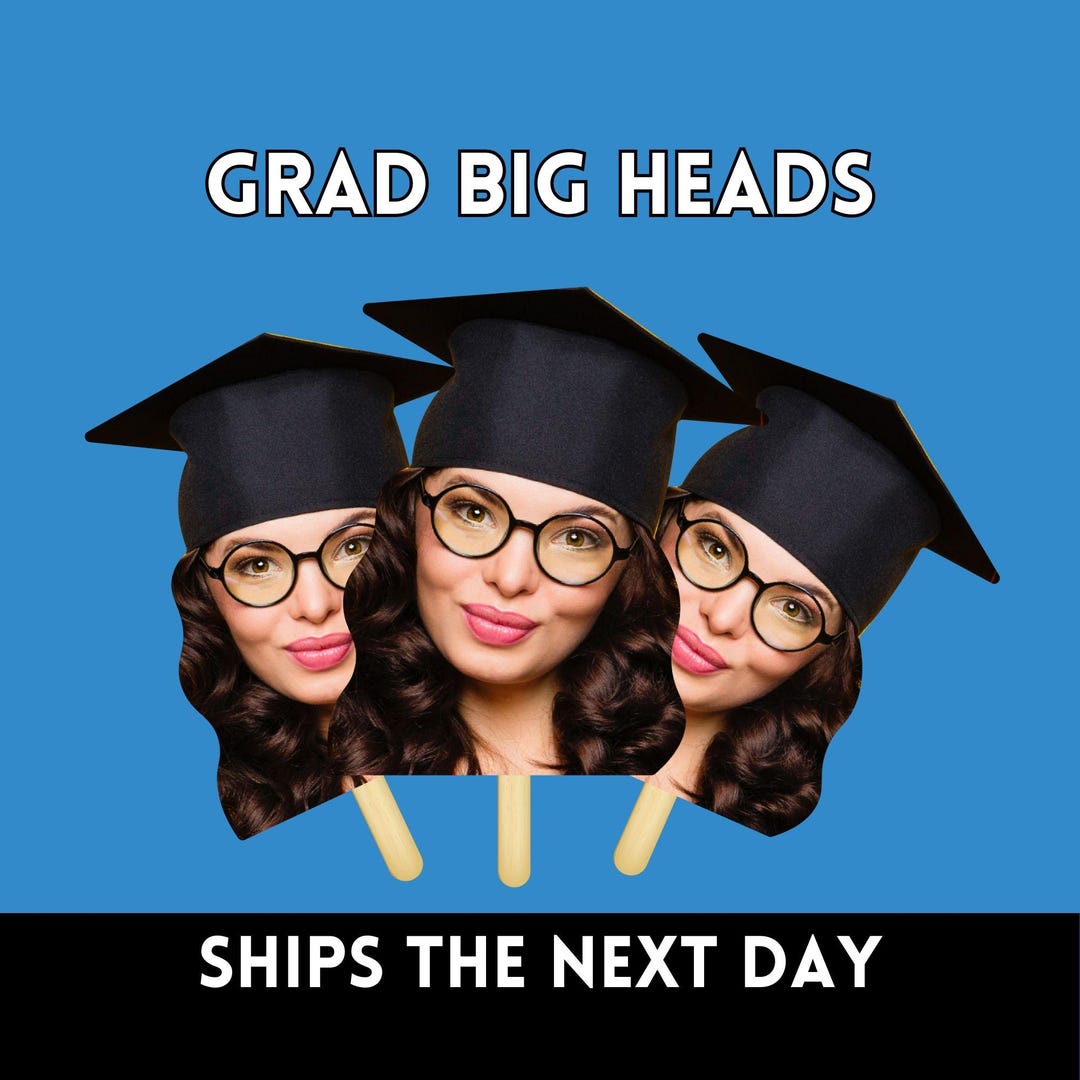 Graduation 2026 Big Heads on a Stick, Face on a Stick, Graduation Fan ...