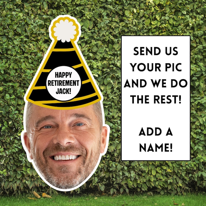 Custom Face Retirement Banner: Personalized Party Garland - Etsy