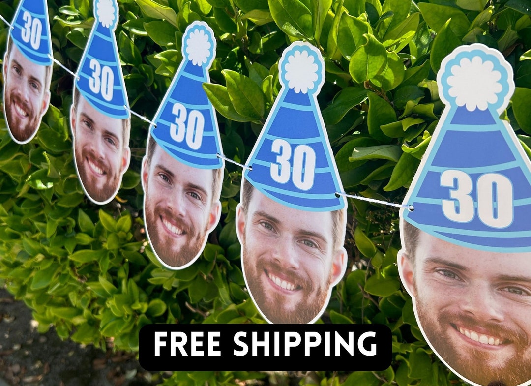 Custom Face Banner, Birthday Banner, 30th Birthday, 40th Birthday, 50th ...