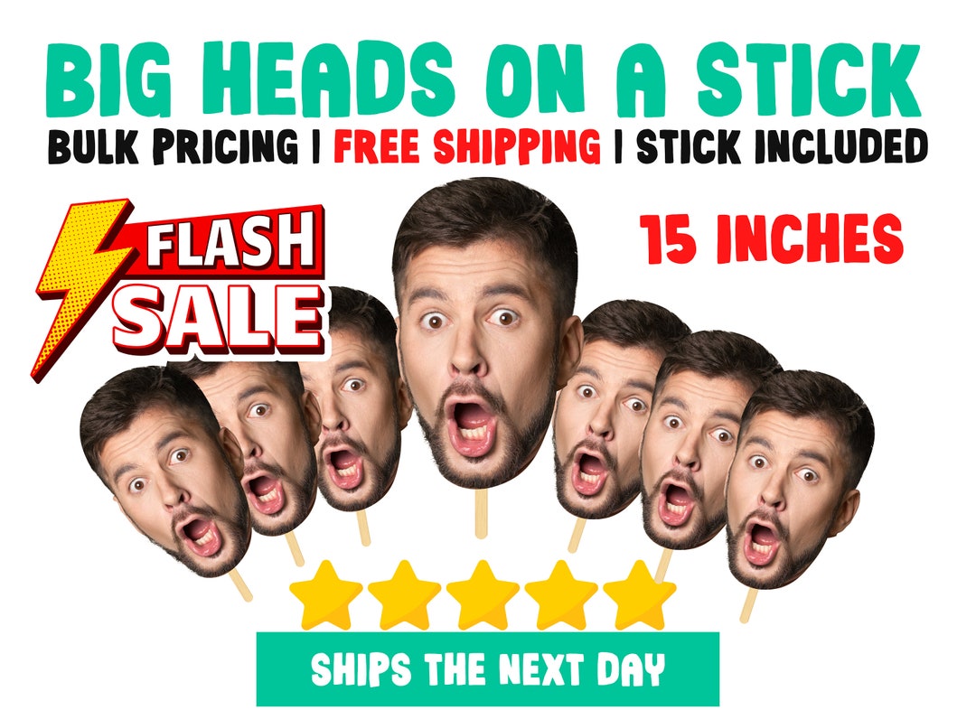 Custom Big Heads on a Stick: Bachelorette, Birthday, Graduation - Etsy