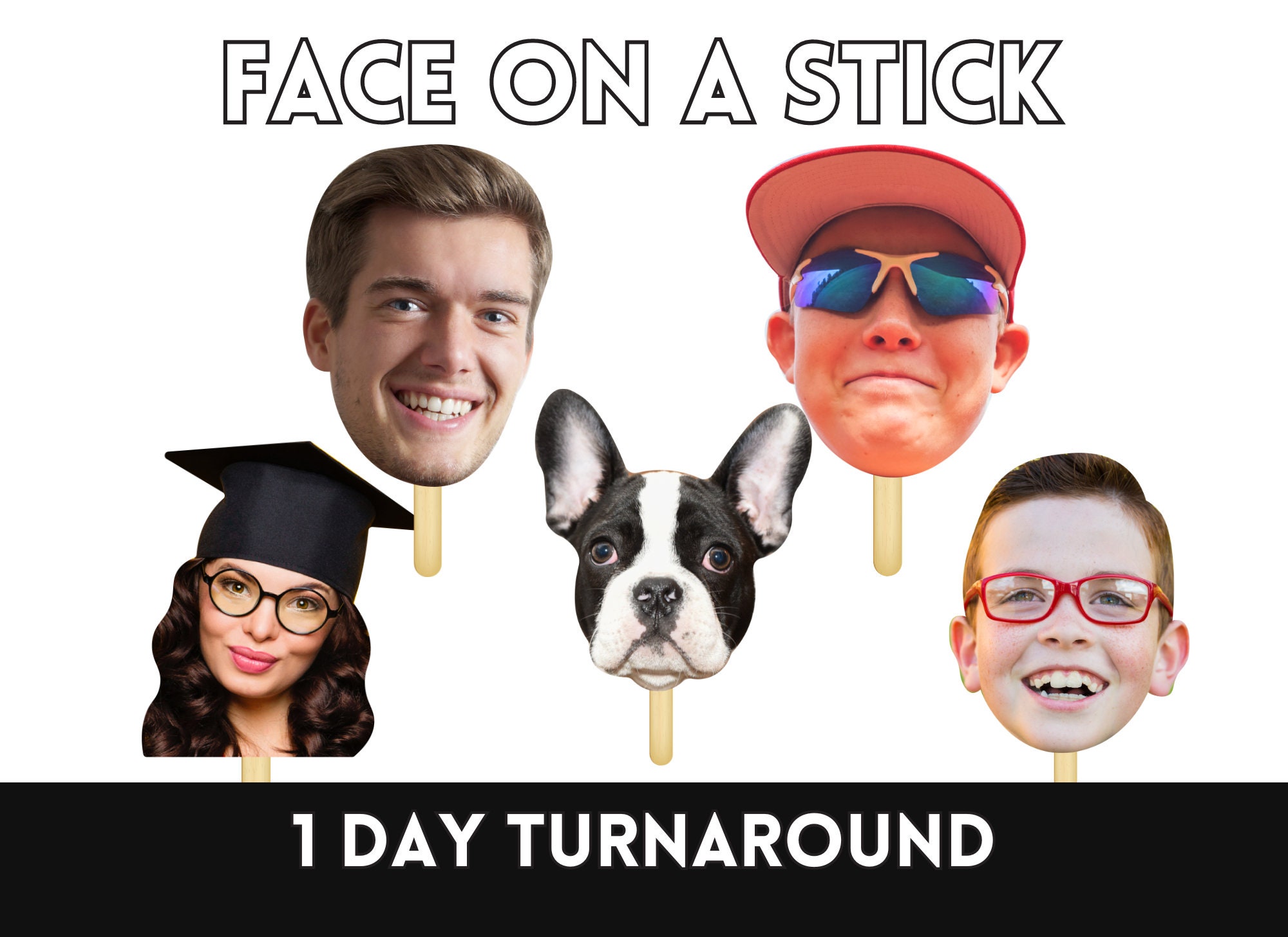 Custom Face on a Stick: Multiple Faces Sports Team Big Head Photo Booth ...