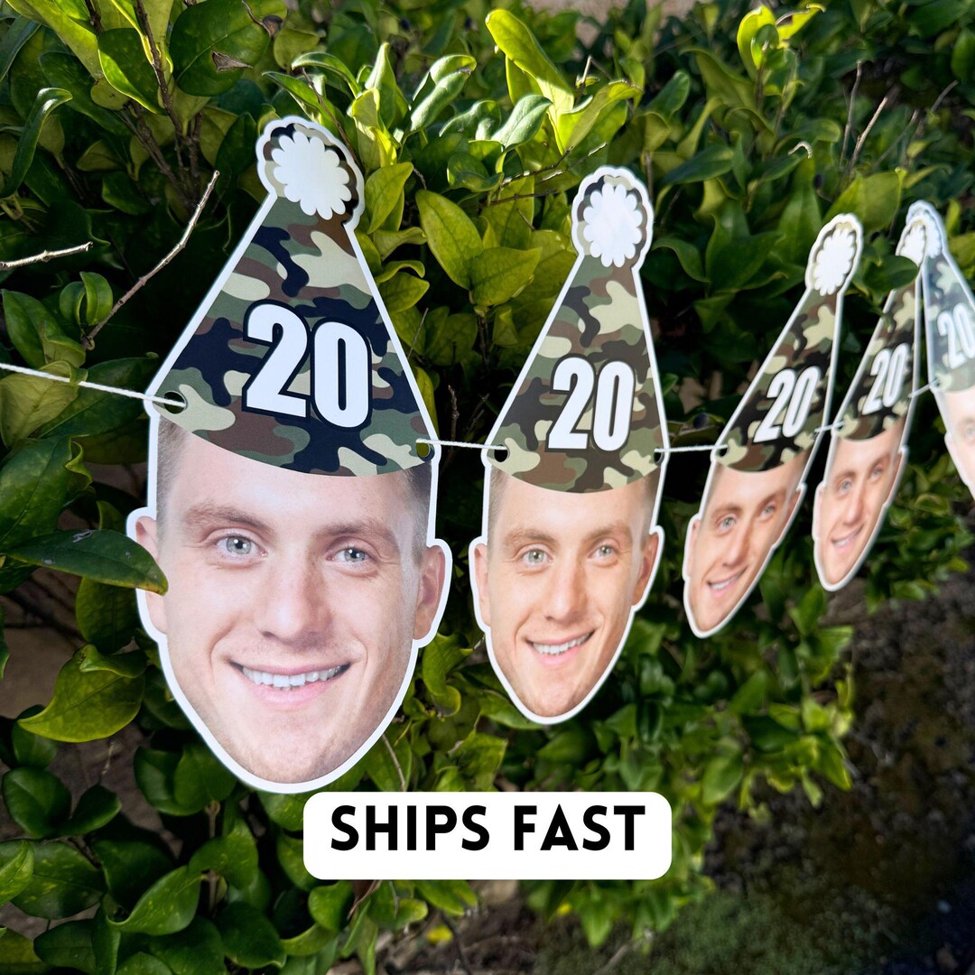 Custom Military Birthday Banner, Personalized Army Face Banner ...