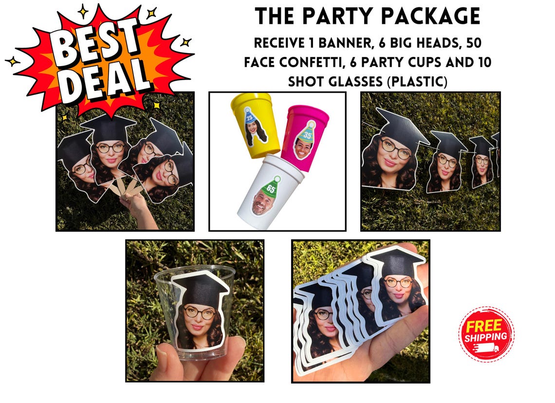 Custom Face Graduation Banner: Class of 2025 Photo Party Decor - Etsy