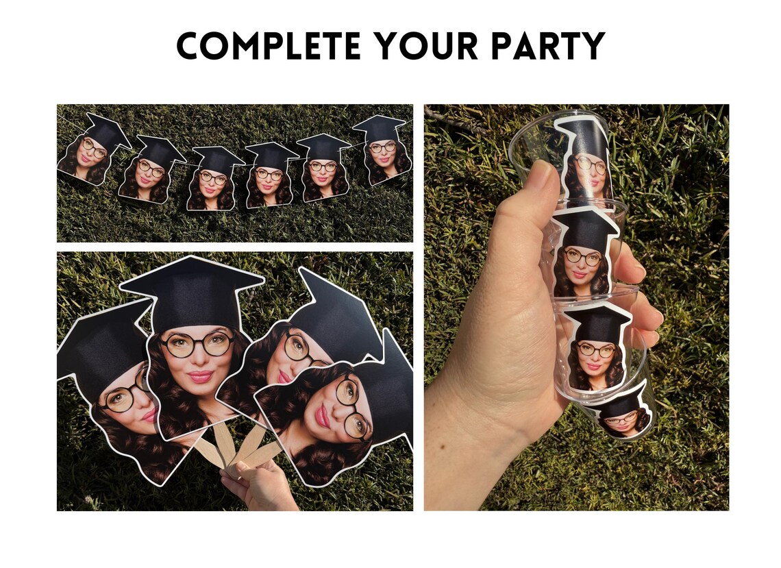 Custom Face Graduation Banner: Class of 2025 Photo Party Decor - Etsy