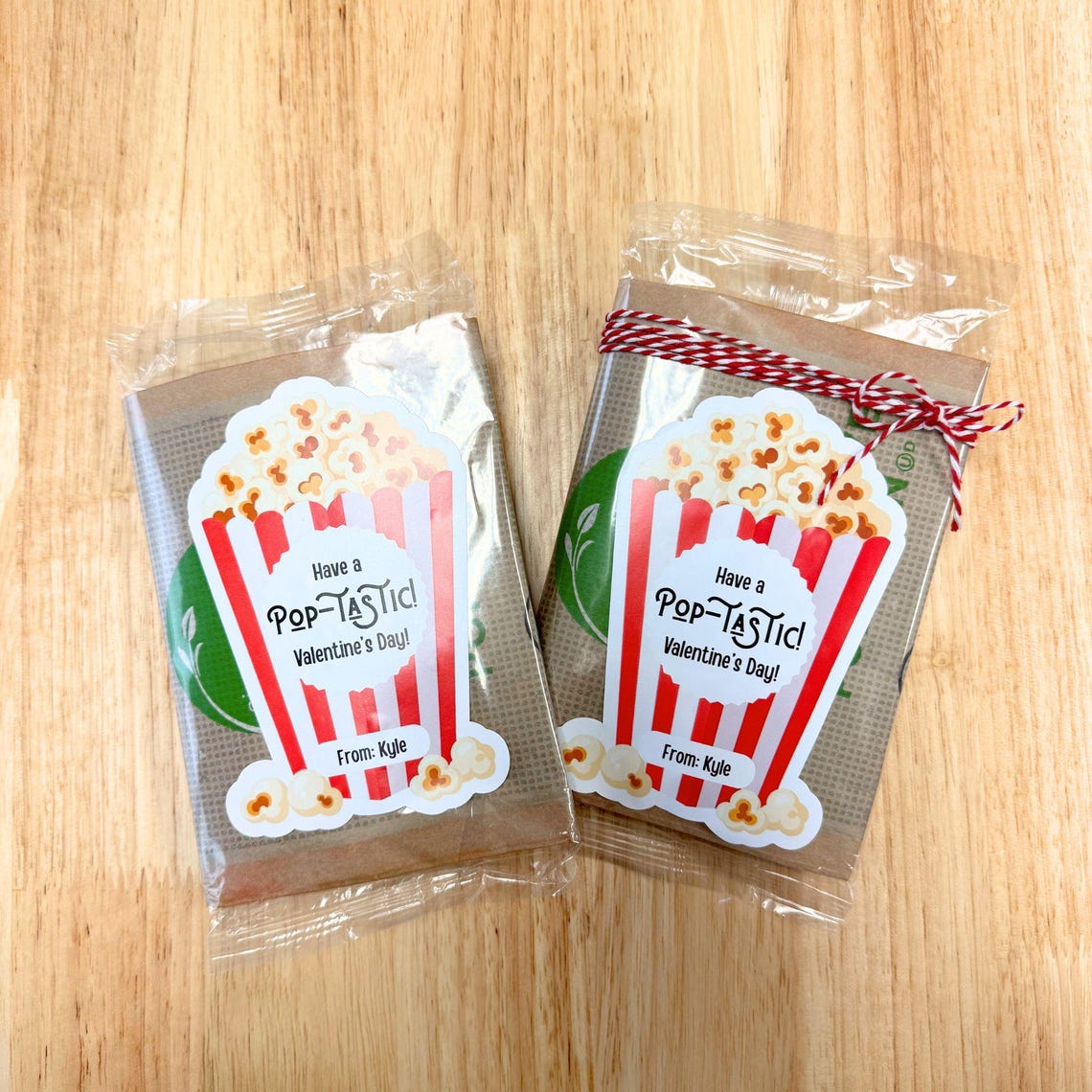 Valentine's Popcorn Stickers, Personalized Kids Valentine's Day Sticker ...