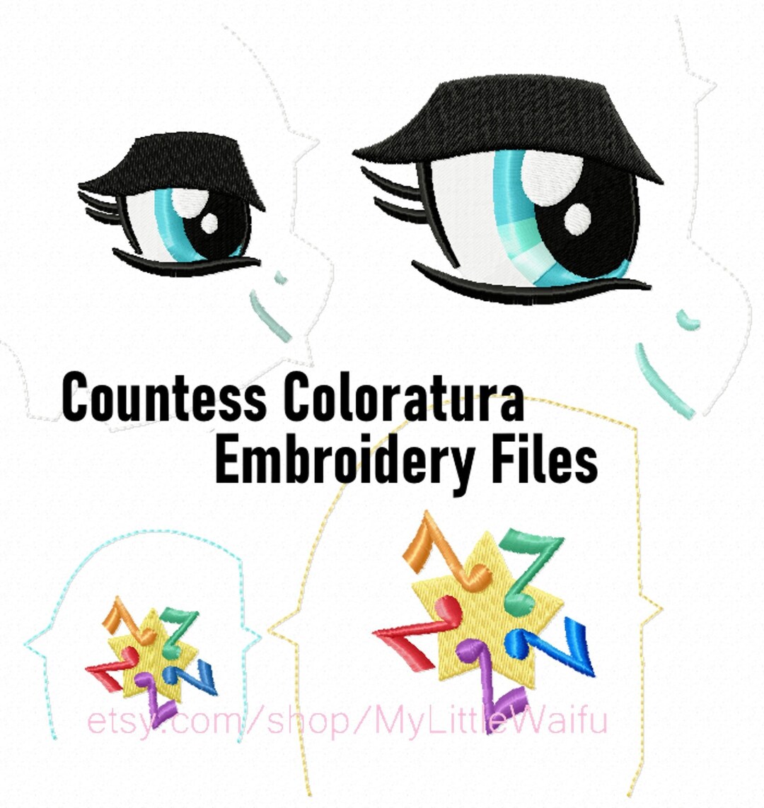 DIY Countess Coloratura Eye and Cutie Mark Beanie and Large Embriodery ...