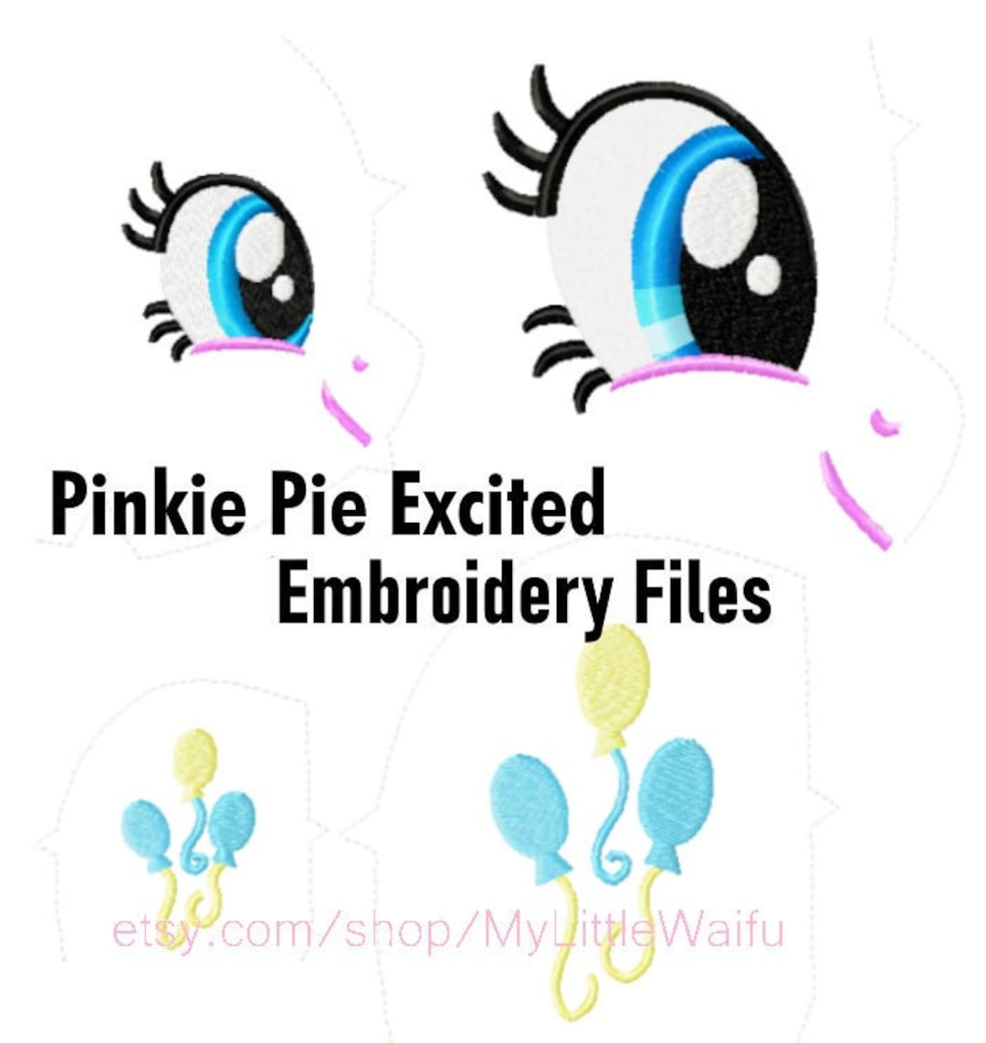 DIY Pinkie Pie Excited Eye and Cutie Mark Beanie and Large Embriodery ...