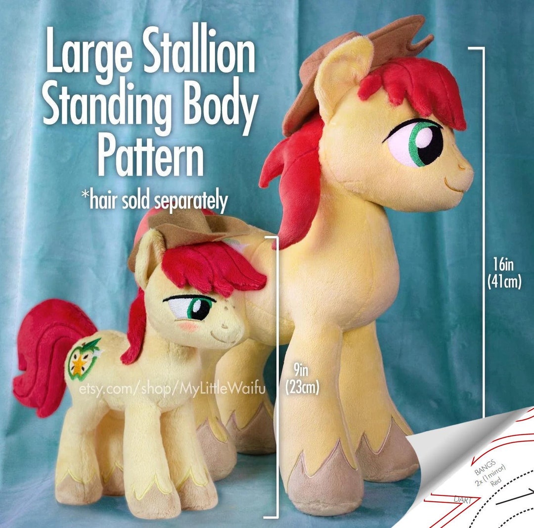 DIY Large Stallion Pony - 2 Sizes! 16in + Beanie - Plush Sewing Pattern ...