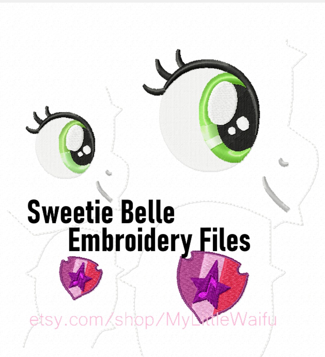 DIY Sweetie Belle Eye and Cutie Mark Beanie and Large Embriodery ...