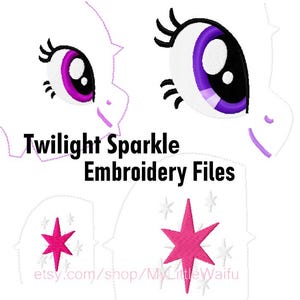 DIY Twilight Sparkle Eye and Cutie Mark Beanie and Large Embroidery ...