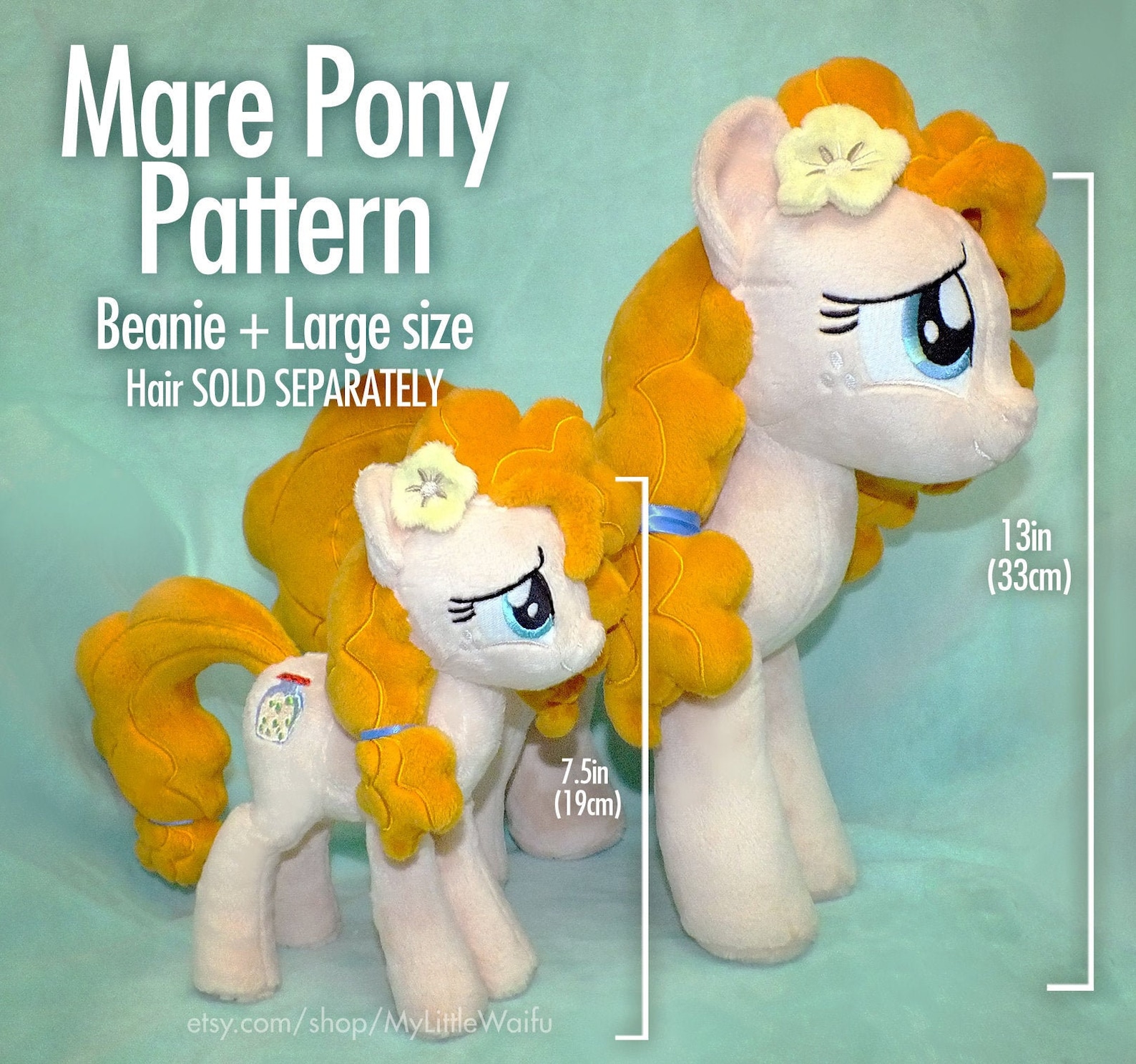 DIY Mare Pony, Unicorn, Pegasus Plush Sewing Pattern 2 Sizes Large13in ...