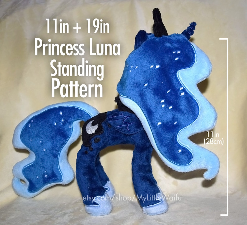 DIY Princess Luna Pony Plush Sewing Pattern - 2 Sizes - Large (19") and ...