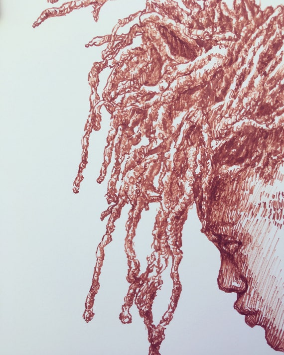 Sienna Locks Original Drawing in Prismacolor Marker Burnt | Etsy