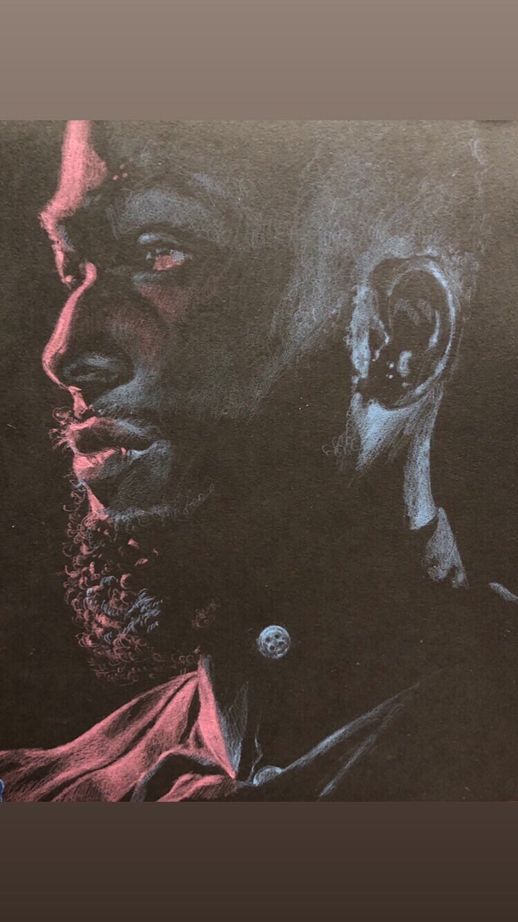 Devin, an Original Colored Pencil Drawing of a Beautiful Black Man of ...