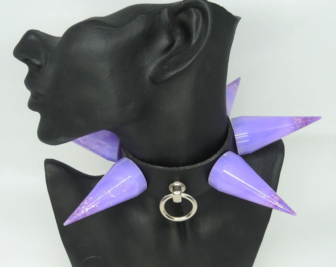 Violet Jumbo Spikes Collar - Etsy