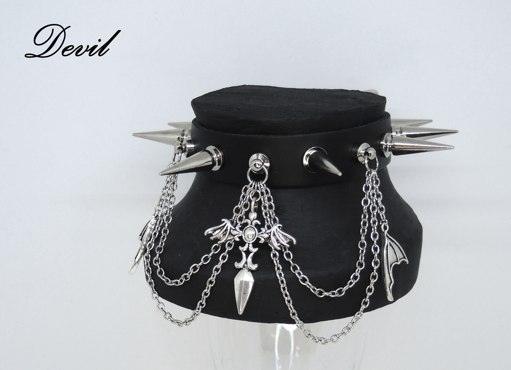 Gothic angel ore devil collar | Etsy