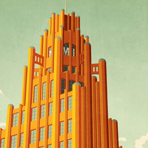Manchester Unity Building. Art Deco Poster. Melbourne Print. | Etsy