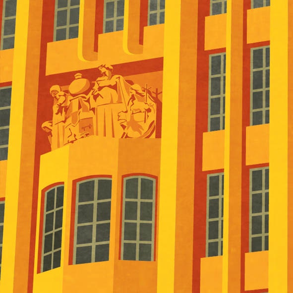 Manchester Unity Building. Art Deco Poster. Melbourne Print. | Etsy