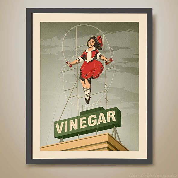 Skipping Girl Melbourne Print Skipping Girl Vinegar Poster - Etsy