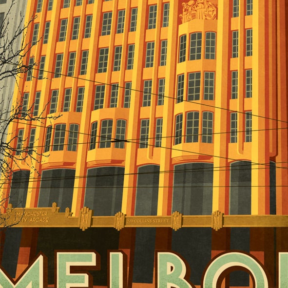 Manchester Unity Building. Art Deco Poster. Melbourne Print. | Etsy
