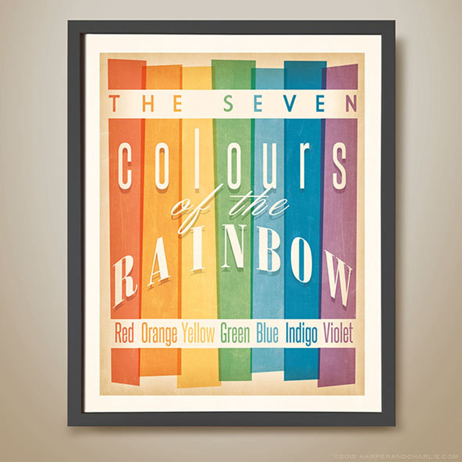 The seven colours of the rainbow. Learn the rainbow. Rainbow | Etsy