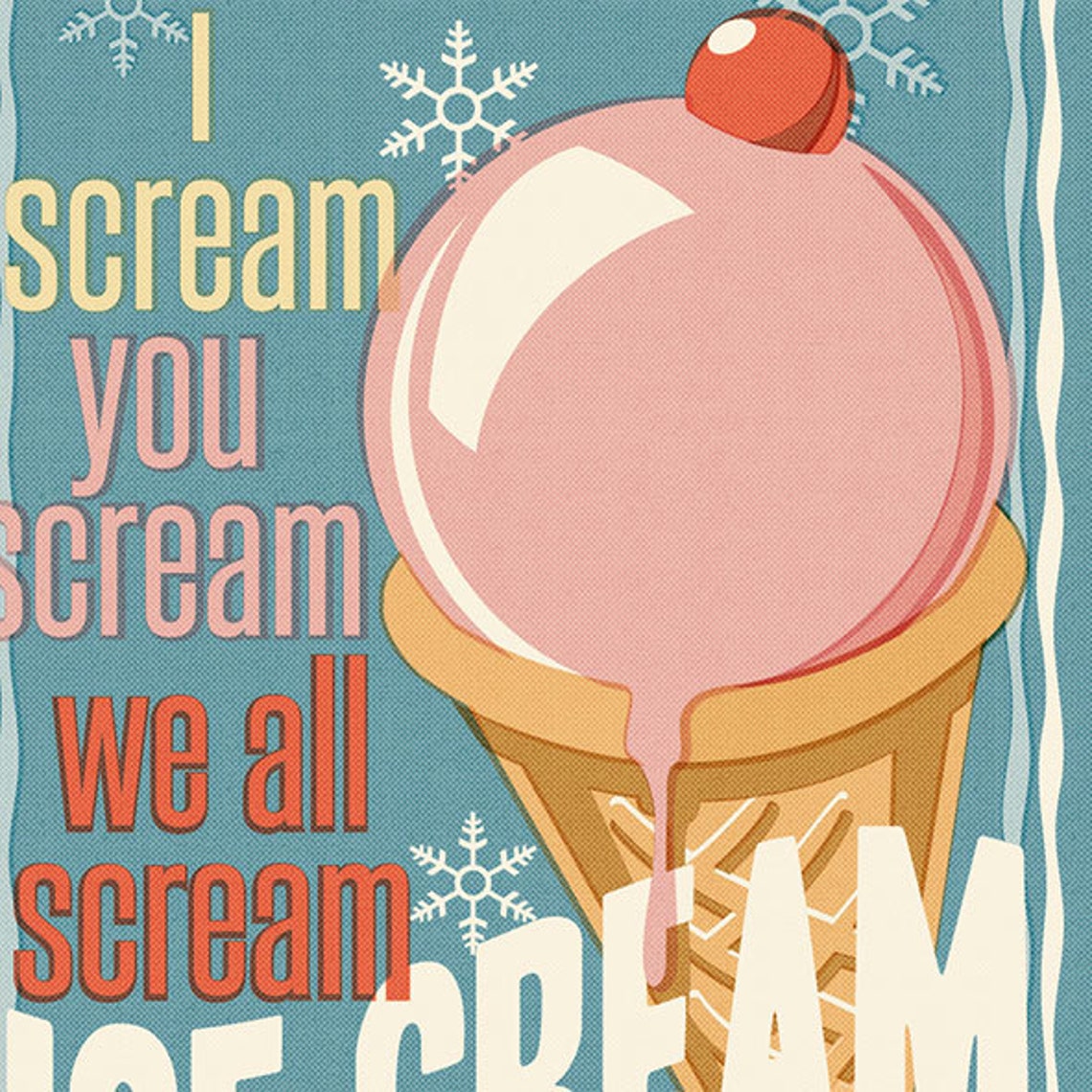 We All Scream ICE CREAM. Ice Cream. Ice Cream Cone. Gelati. | Etsy
