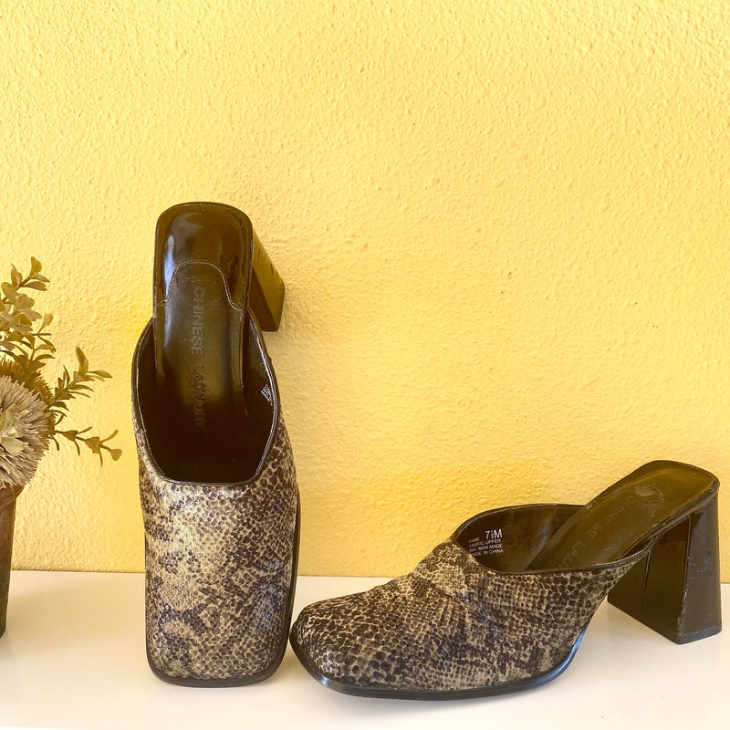 Snakeskin Mules - Etsy