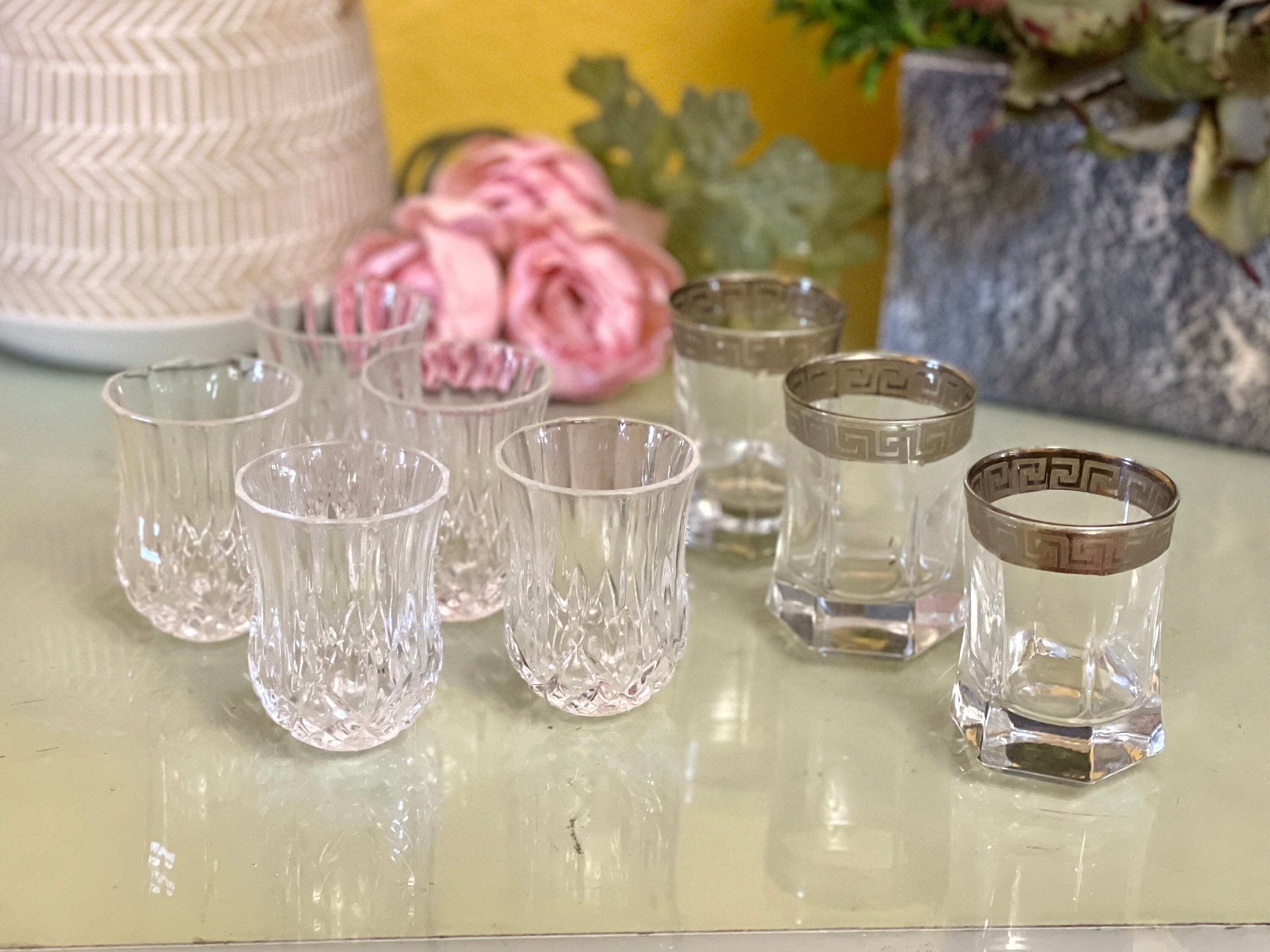 Crystal Shot Glass Tequila Shooters Vodka Retro Barware Liquor Alcohol ...