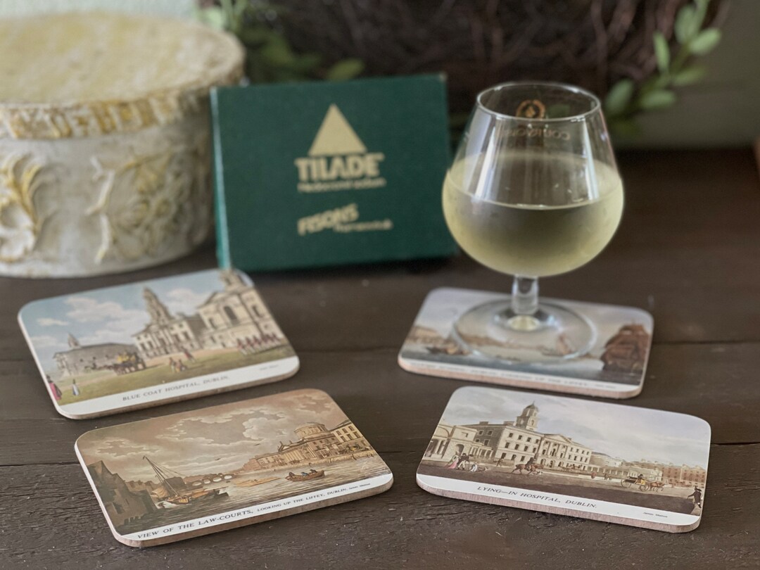 Irish Coasters James Malton Art Set Bar Decor Dublin Ireland City ...