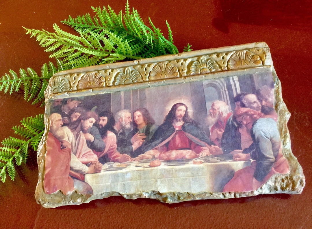 Last Supper Plaque Jesus Christ Twelve Apostle Tile Wall Art Leonardo ...