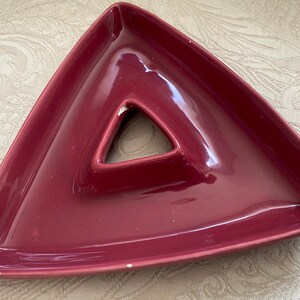 Geometric Ceramic Tray Black Red Serving Snack Dish Triangle Platter ...