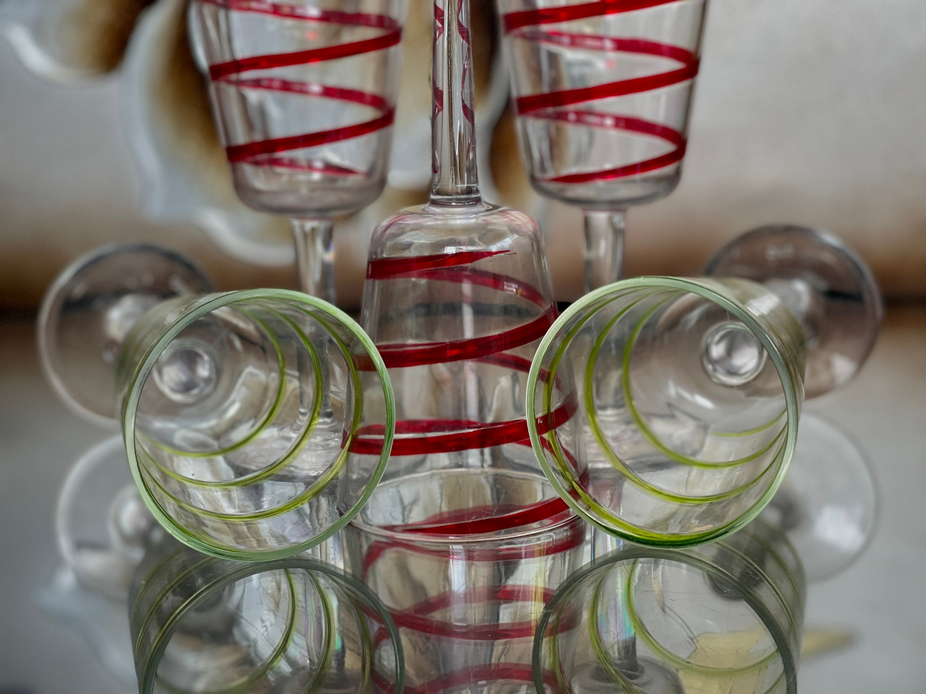 Retro Stem Glasses Acrylic Drinkware Christmas Dinner Pool | Etsy