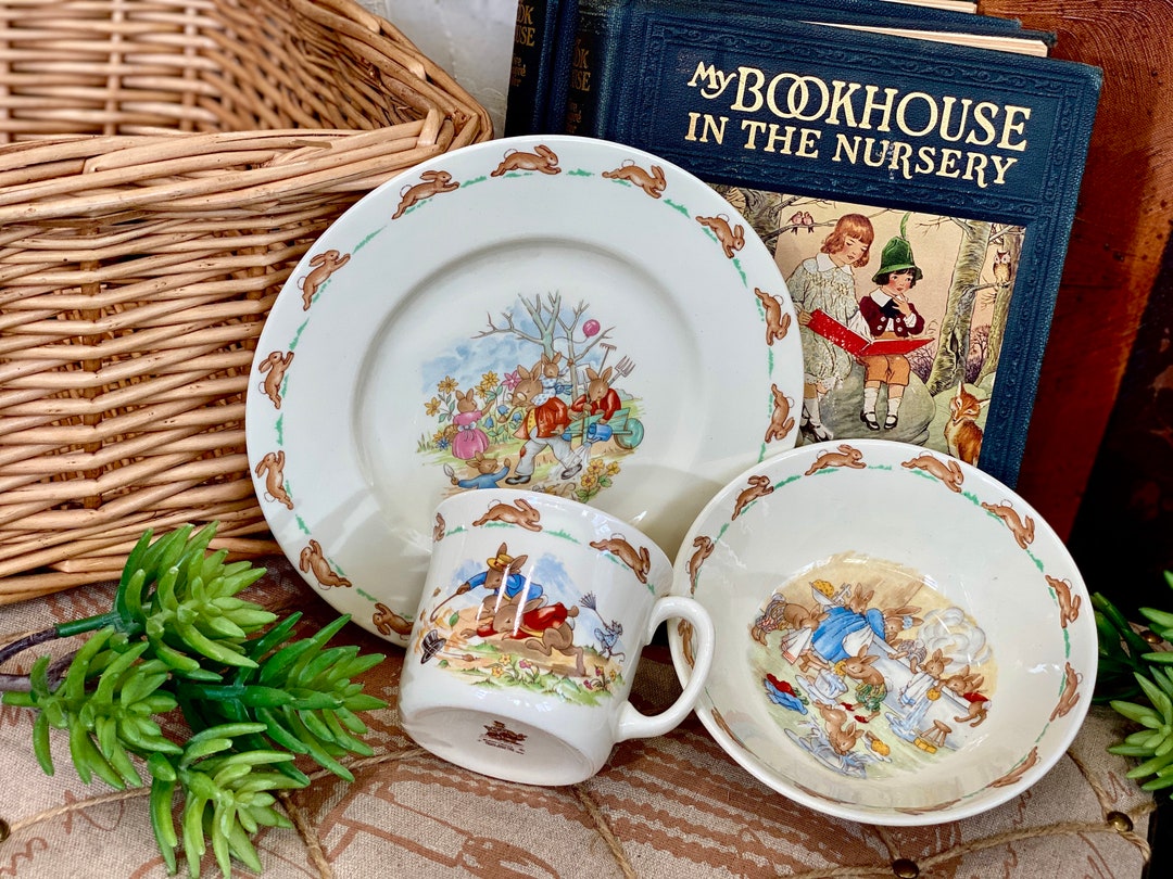 Bunnykins Children Porcelain Set Tea Cup Baby Feeding Bowl Plate ...