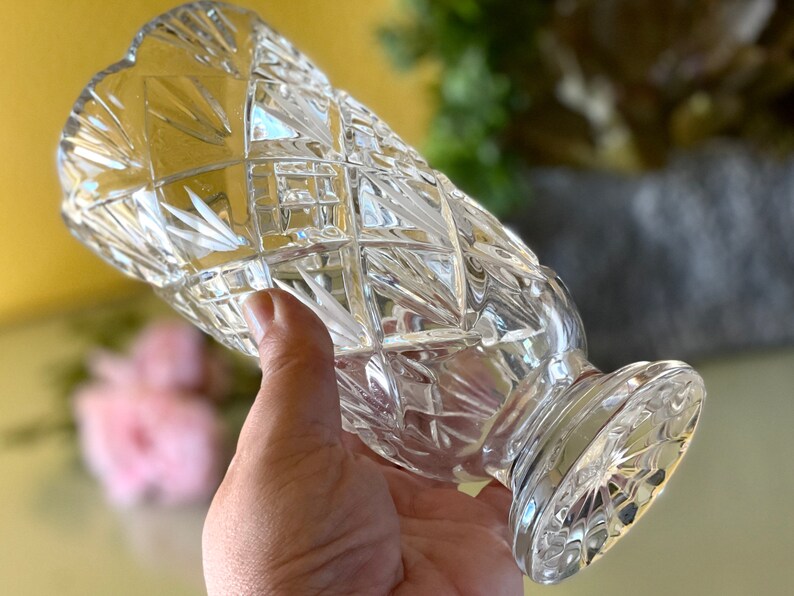Russian Crystal Flower Vase Footed Soviet Era USSR Glass - Etsy
