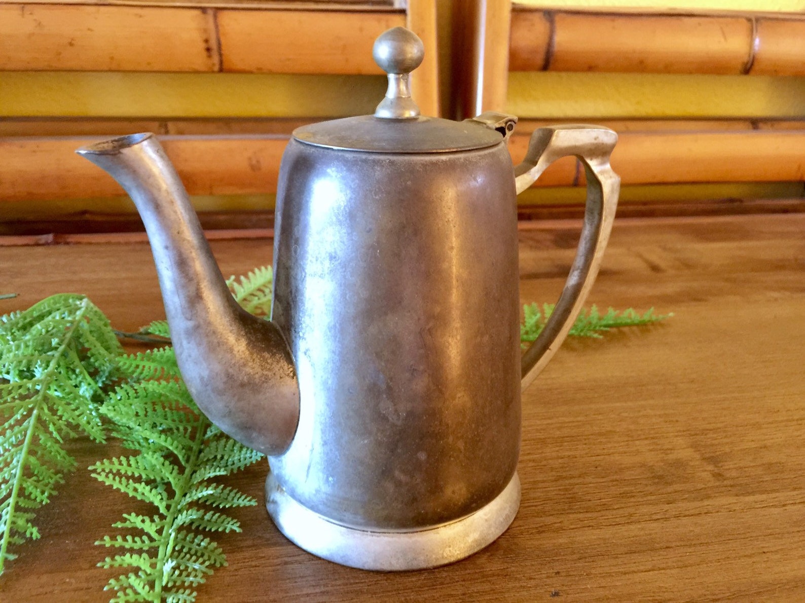 Brass Teapot Heavy Tea Kettle Rustic Metal Pitcher Hinged Lid | Etsy