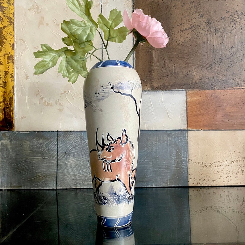 Safari Animal Bud Vases Soapstone Handmade African Art Decor Giraffe ...