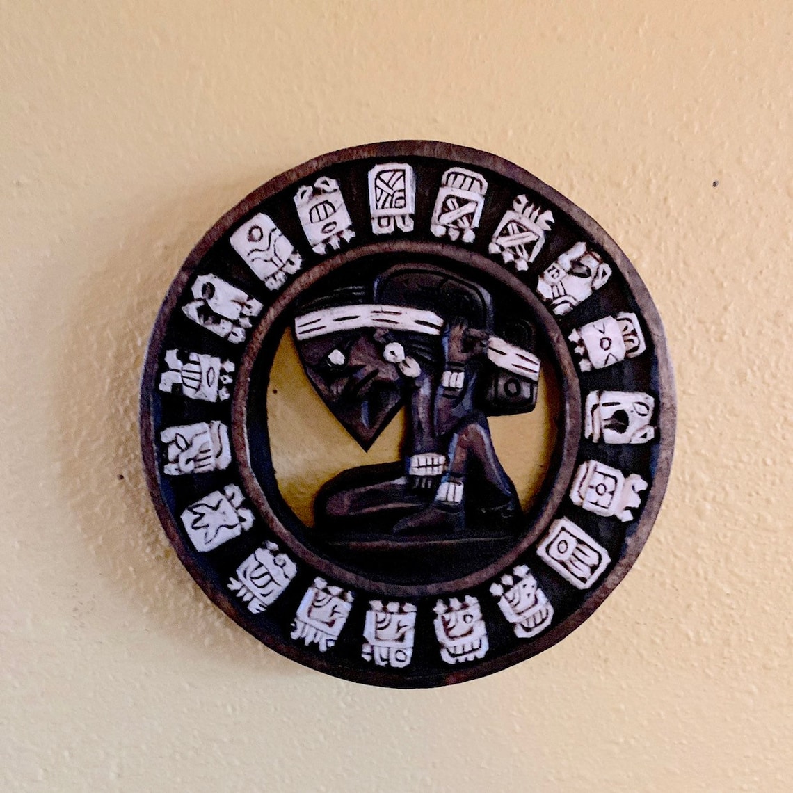 Mayan Solar Calendar Haab Carved Wood Wall Art Aztec Sun - Etsy