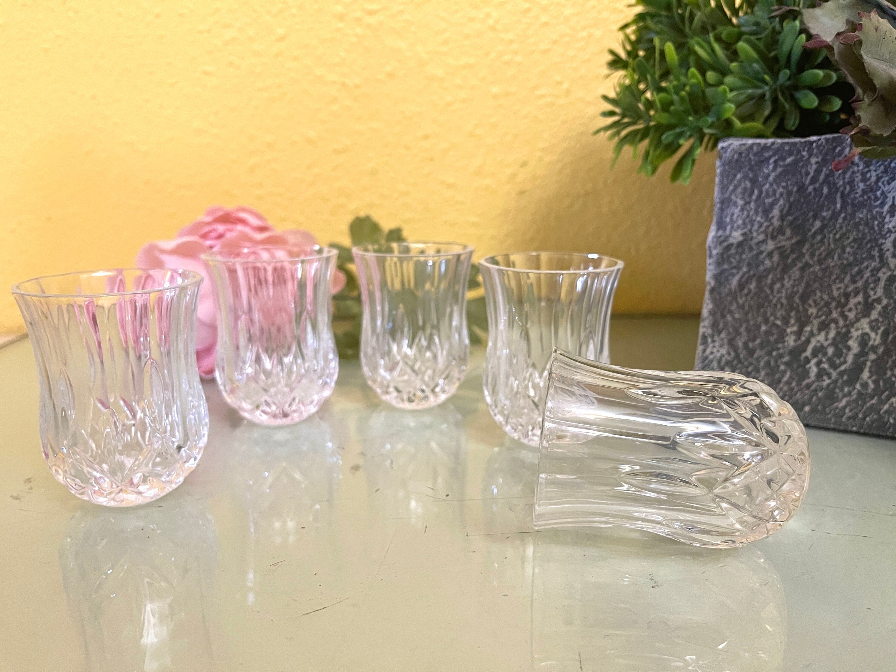 Crystal Shot Glass Tequila Shooters Vodka Retro Barware Liquor Alcohol ...
