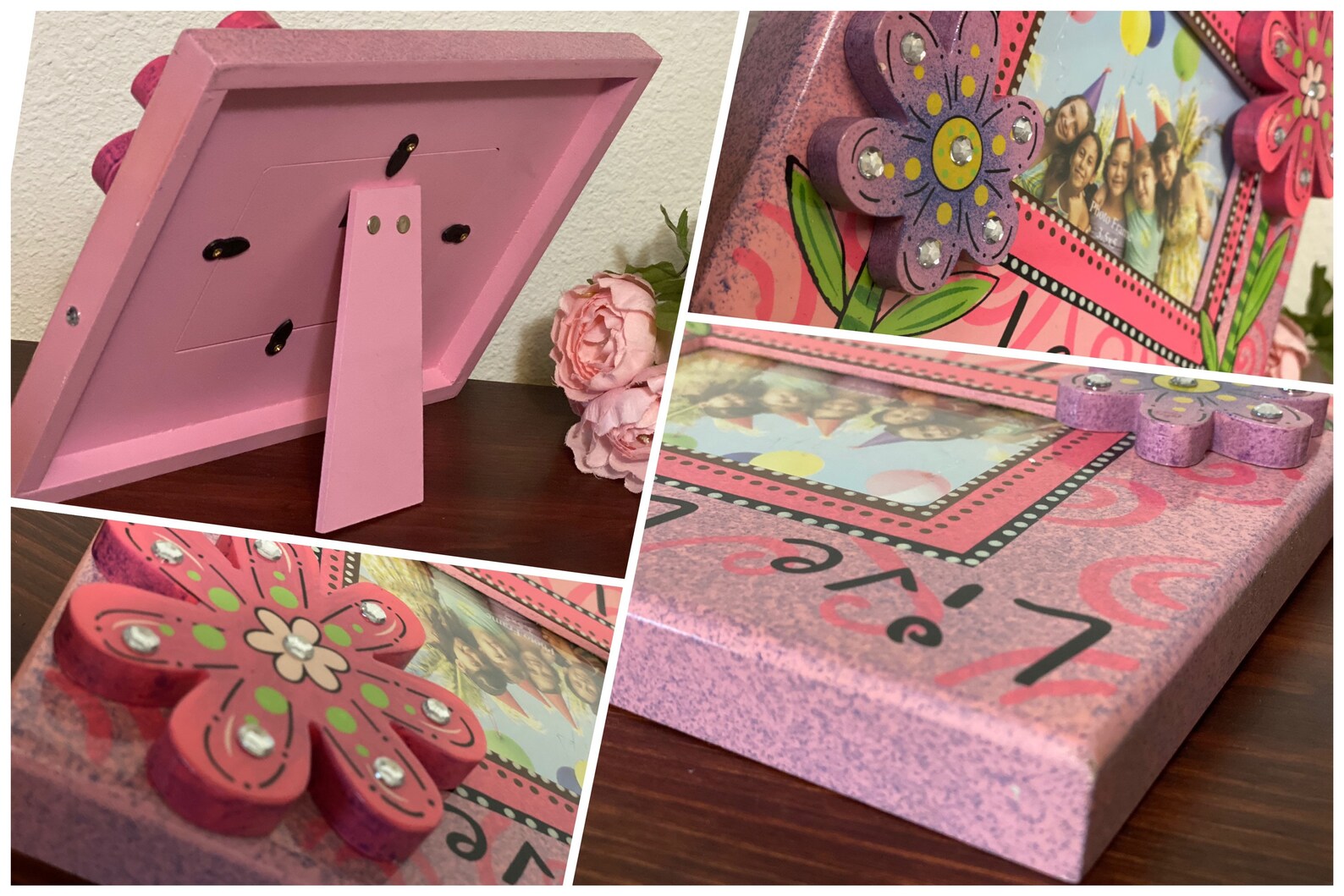 Pink Picture Frames Kids Girls Baby Shower Tabletop Photo Wall Hanging ...