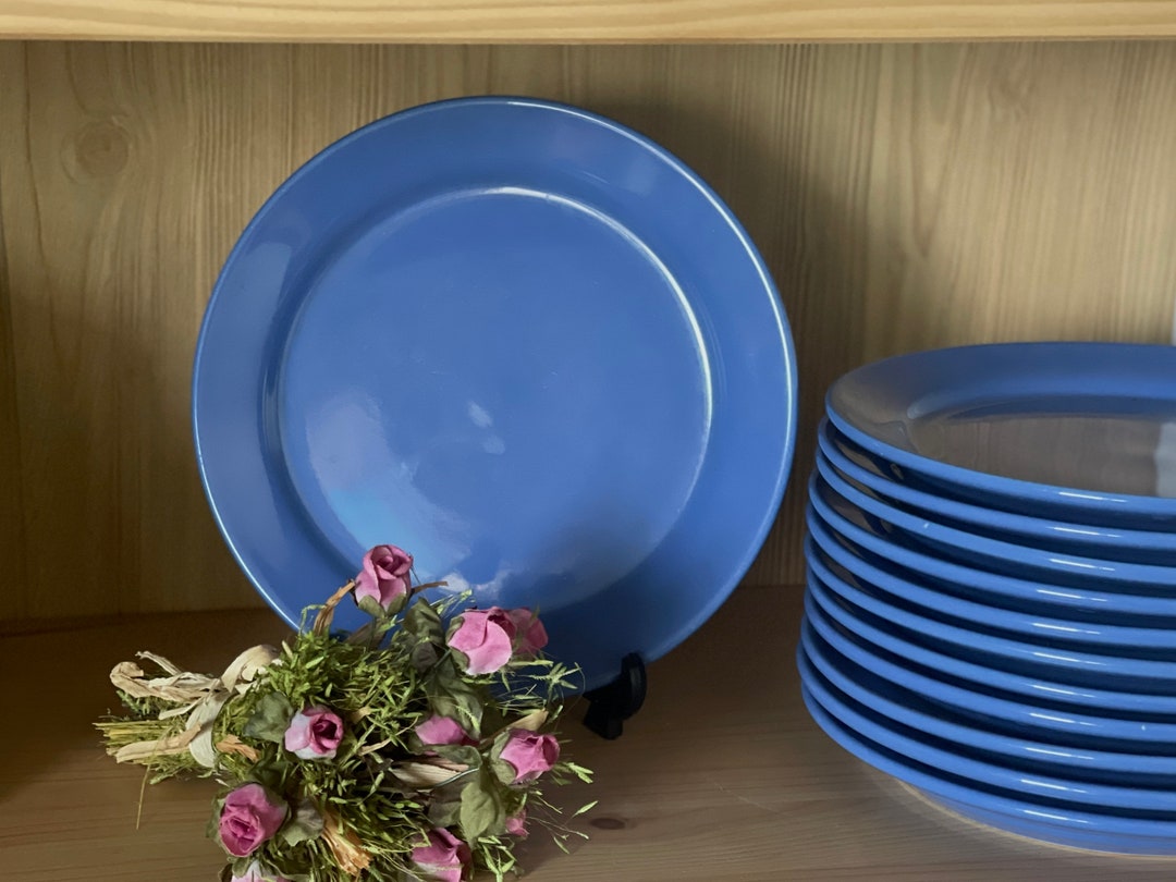 Cornflower Blue Ceramic Plates Appetizer Serving Dessert Tea Party ...