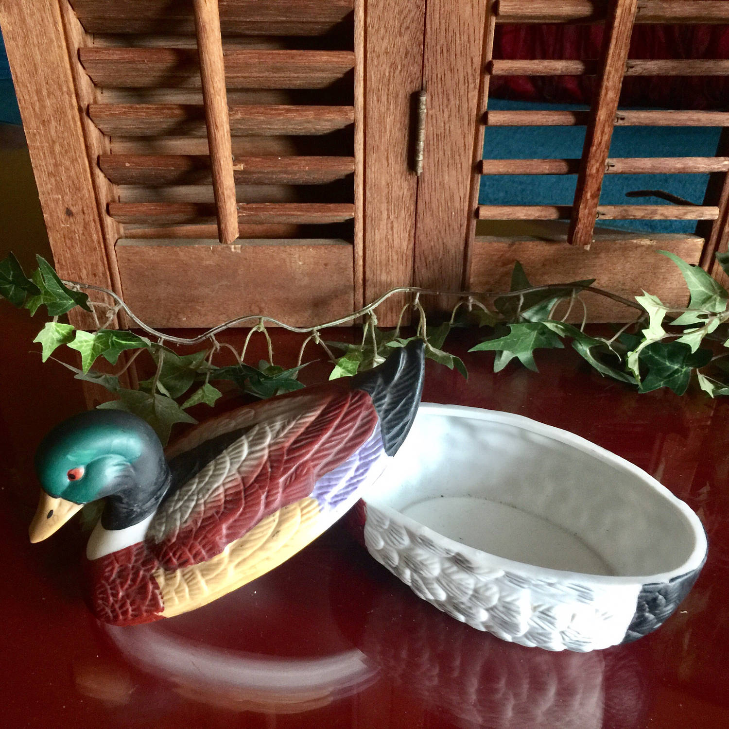 Ceramic Duck Container Jar Saucer Tureen Candy Dish Lid Easter | Etsy