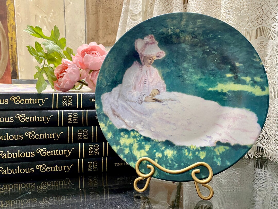 Claude Monet Impressionist Art Plate Victorian Painting Garden Woman ...