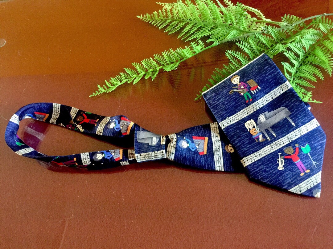 Silk Musician Tie Men's Vintage 1970 UNICEF Save the Children Novelty ...