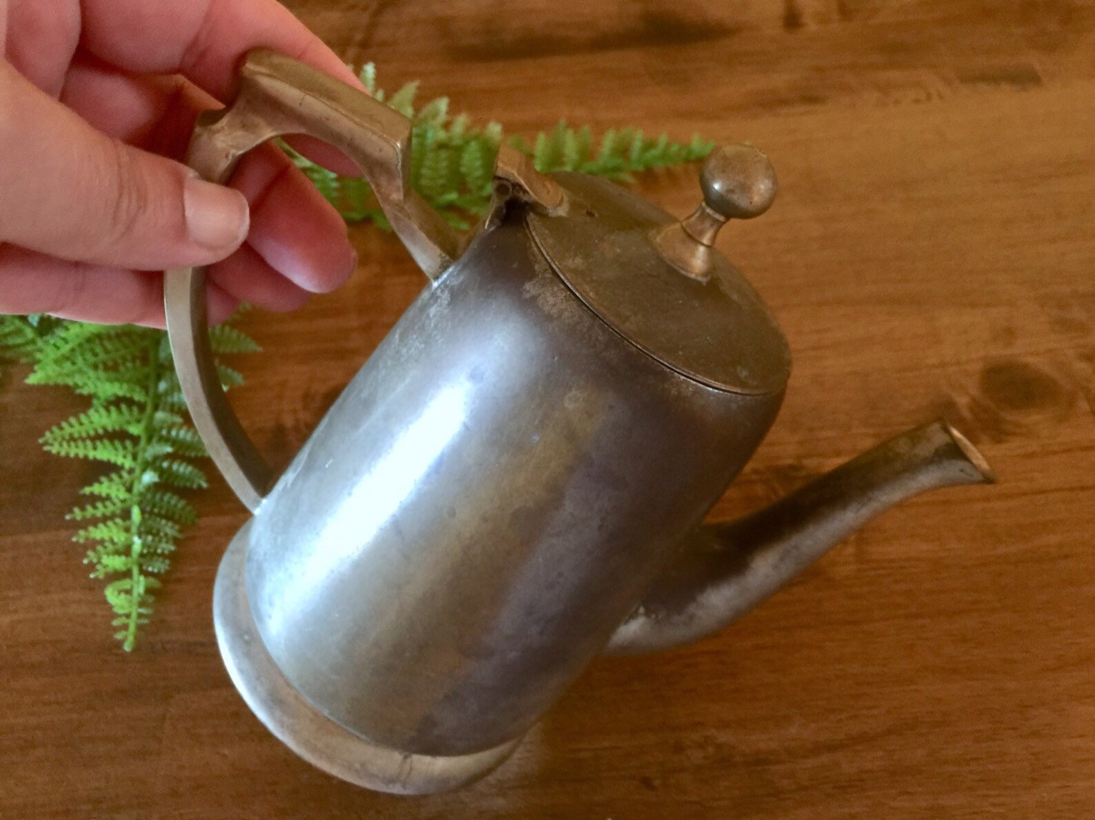 Brass Teapot Heavy Tea Kettle Rustic Metal Pitcher Hinged Lid | Etsy