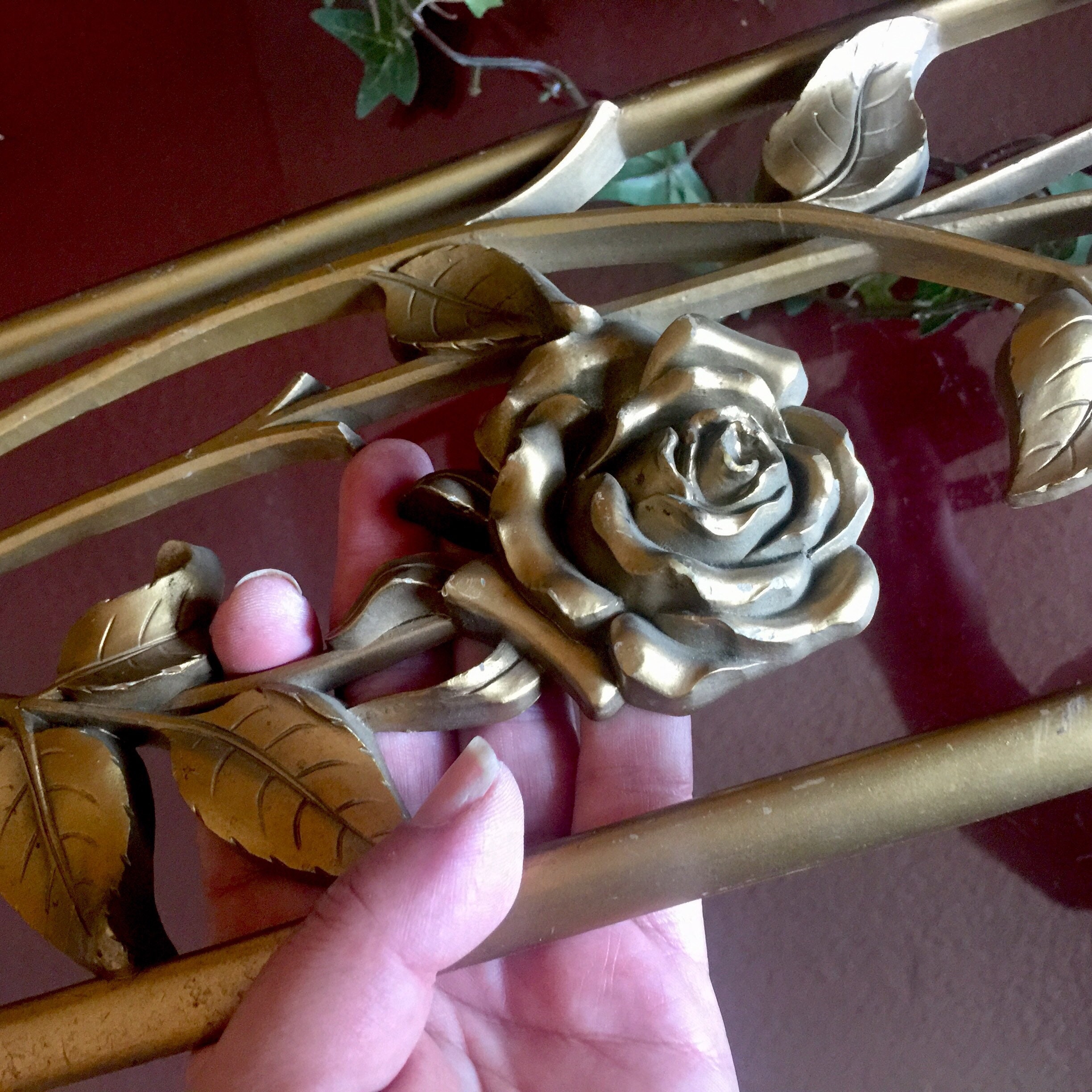 French Rose Antique Gold Plaque Ornate Syroco 1960s 3D Art | Etsy