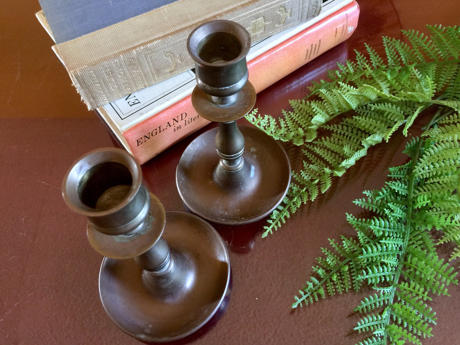 Solid Brass England Taper Candle Holder Set Victorian Gothic - Etsy