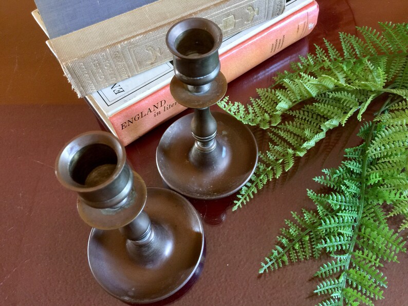 Solid Brass England Taper Candle Holder Set Victorian Gothic - Etsy